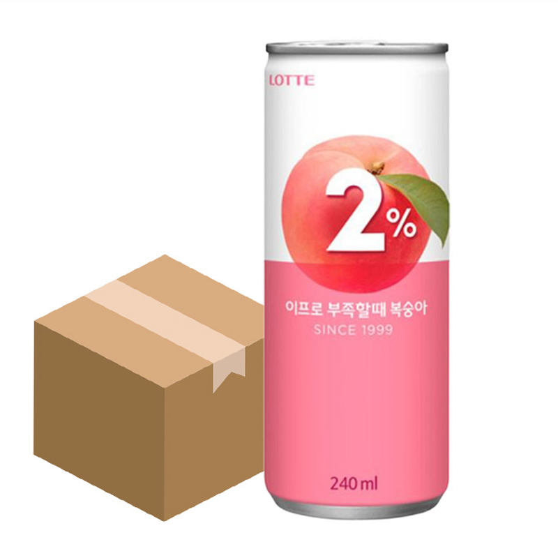 롯데칠성 2%부족할때(250ml_복숭아 250g*30EA/BOX) - 최저가 사업자 식자재 | 식봄