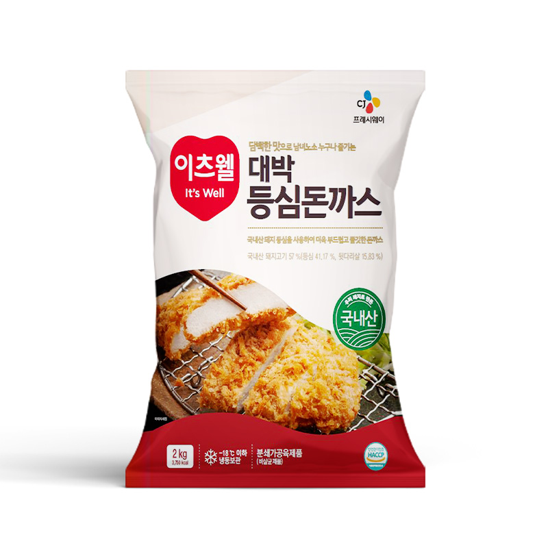 이츠웰 등심대박돈까스(200g*10입 2Kg/EA) - 최저가 사업자 식자재 | 식봄
