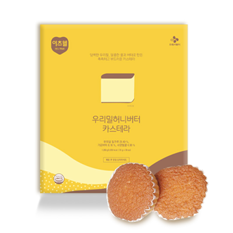 이츠웰 우리밀허니버터카스테라(개별포장_35g*30입 1.05Kg/BOX) - 최저가 사업자 식자재 | 식봄