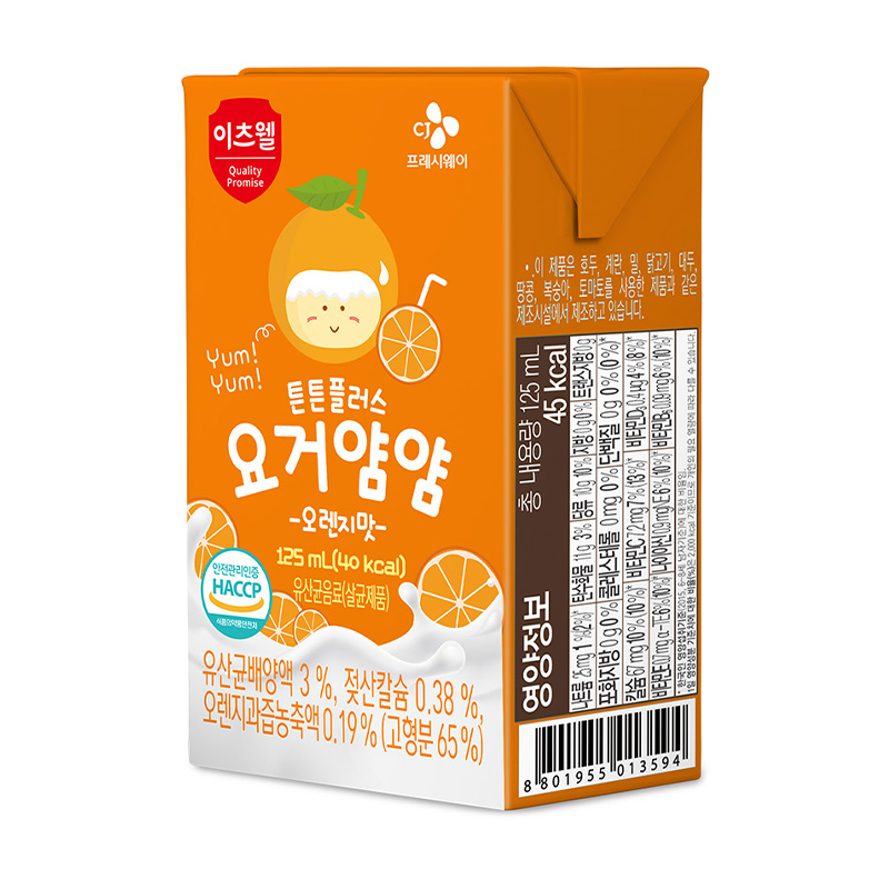 이츠웰아이누리 요구르트(튼튼플러스_요거얌얌_오렌지 125g*24EA/BOX) | 식봄