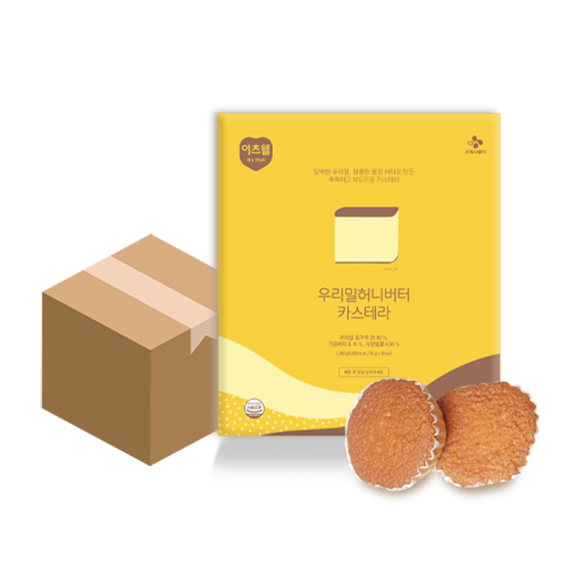 이츠웰 우리밀허니버터카스테라(개별포장_35g*30입 1.05Kg/BOX) - 최저가 사업자 식자재 | 식봄