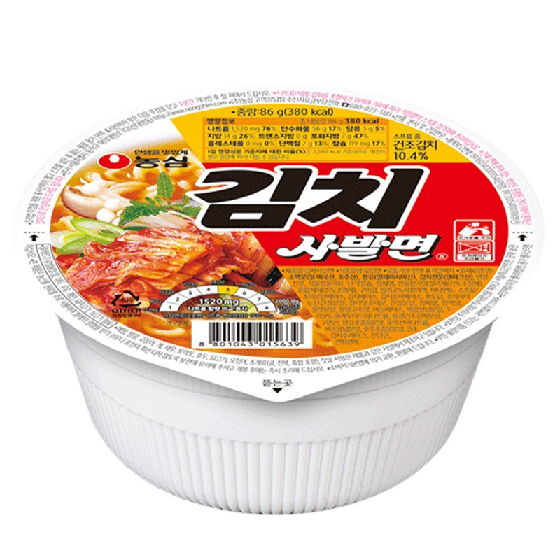 사발면(김치 농심 86g*24EA/Box) - 21,800원 - 식봄